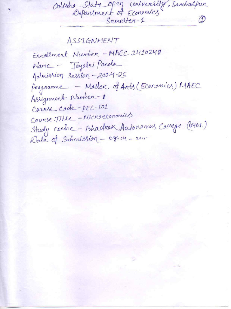 Pec 101 Assignment Pdf