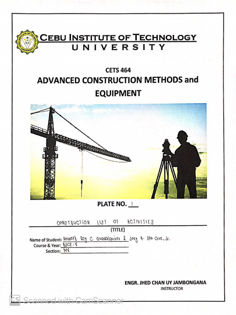 Construction Methods and Equipment | PDF