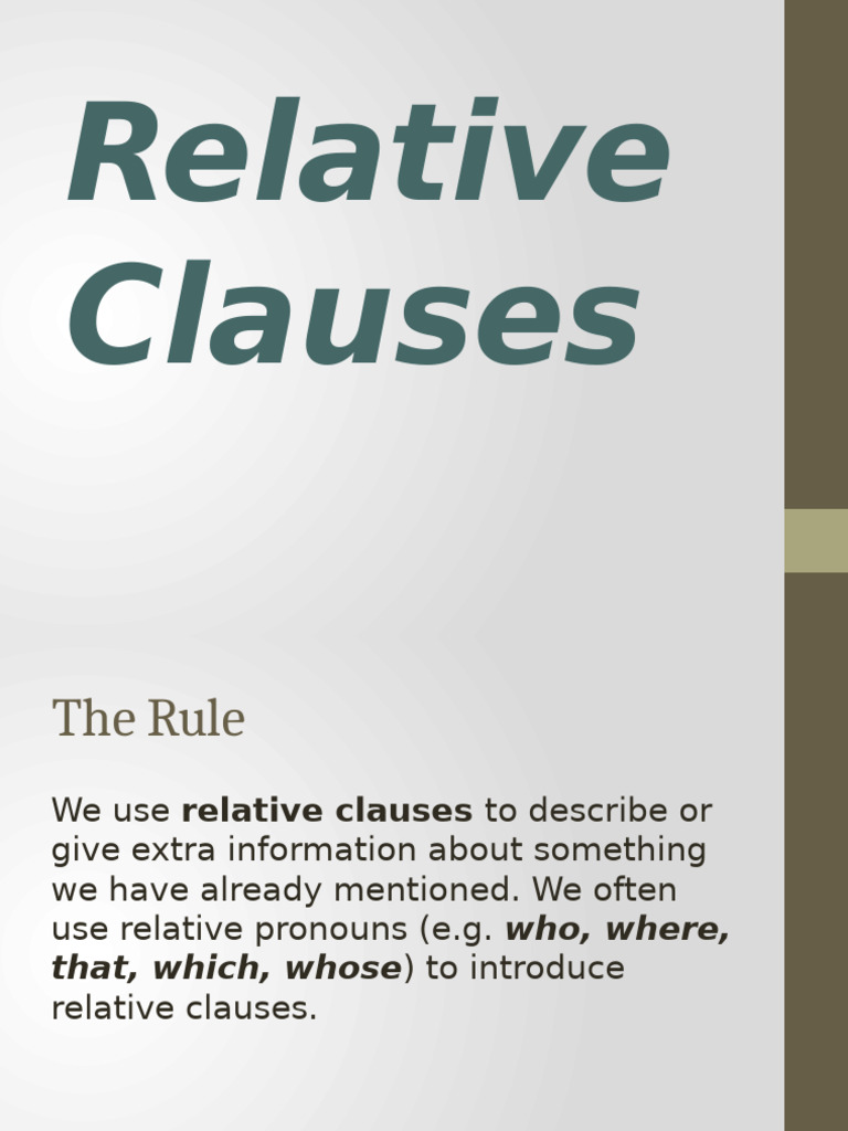 Relative Causative Noun Clauses | PDF | Pronoun | Linguistic Morphology