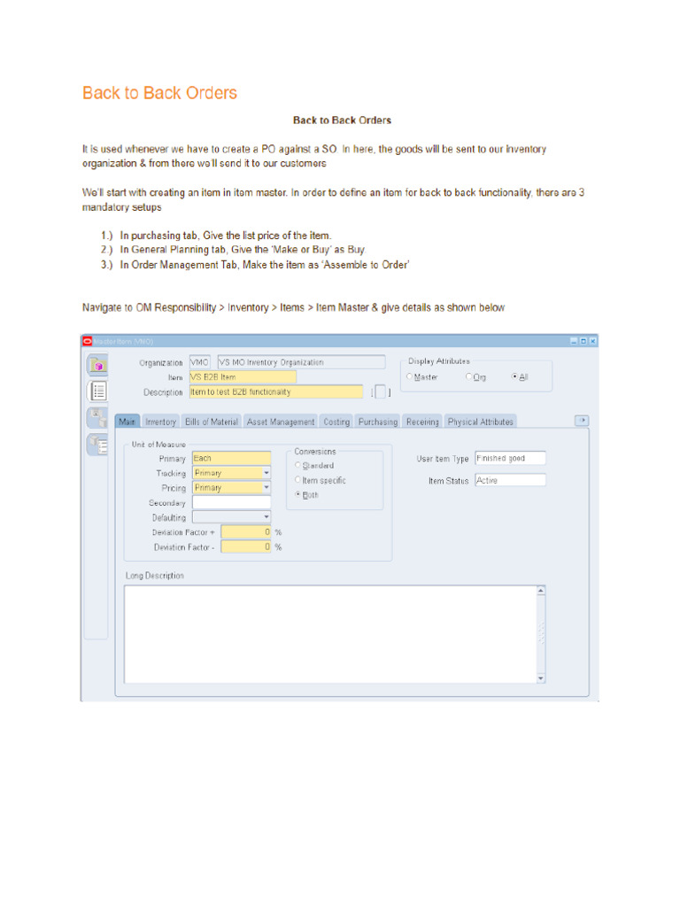 BacktoBack Order | PDF