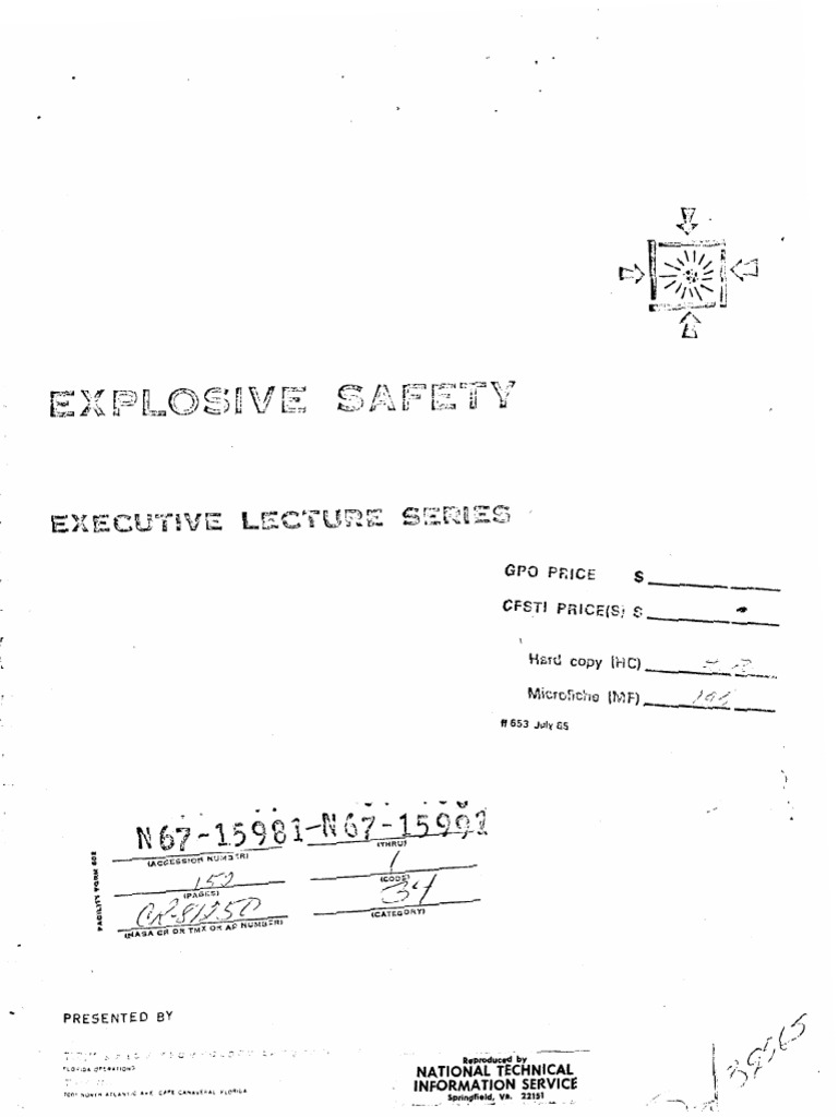 Explosive Safety Executive Lecture Series Final Report | PDF | Physical ...