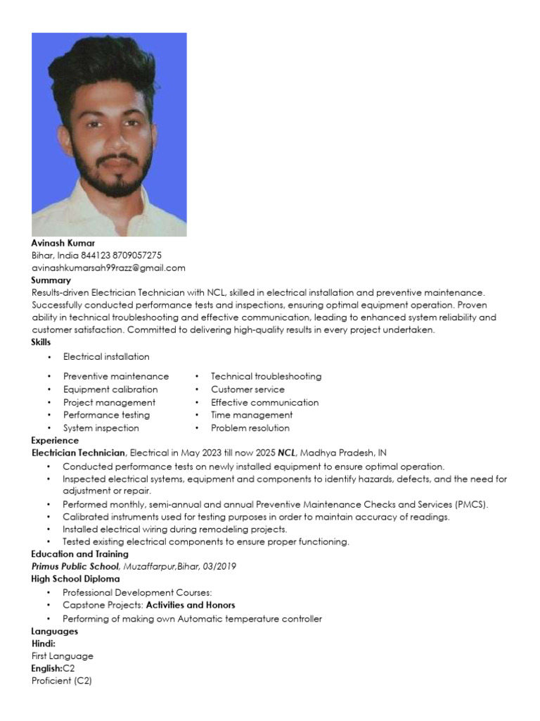Avinash CV | PDF