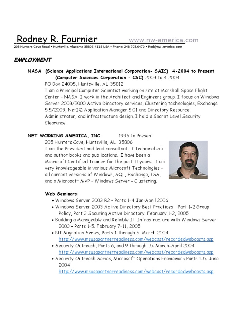 Rodney R. Fournier: WWW - Nw-America. Com | PDF | Comp Tia | Windows ...