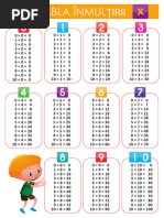 Tabla Inmultirii de La 1 La 10 PDF | PDF