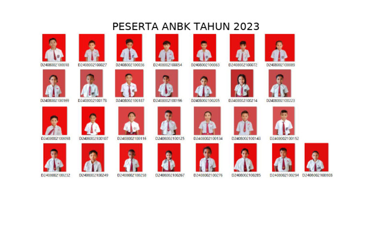 Foto Peserta Anbk Tahun 2023 | PDF