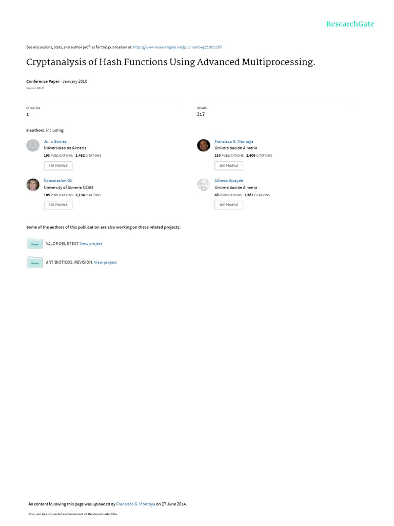 Cryptanalysis of Hash Functions Using Advanced Mul | PDF | Secure Communication | Computing