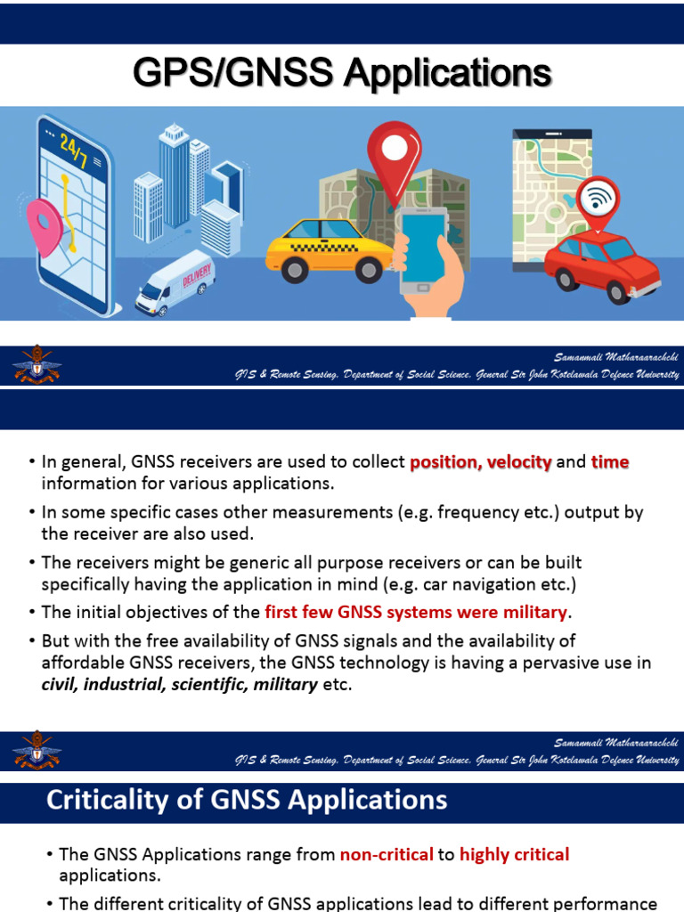 Overview of GNSS Applications and Uses | PDF | Geography | Geographic ...