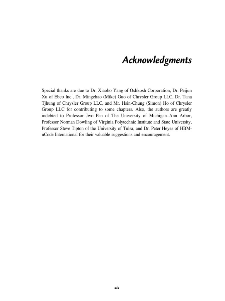 Acknowledgments 2012 Metal Fatigue Analysis Handbook | PDF