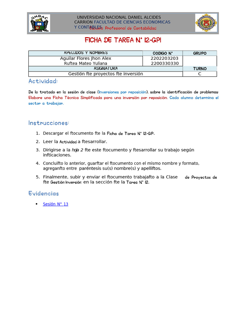TAREA N 12-GPI Inversión Po Reposición | PDF