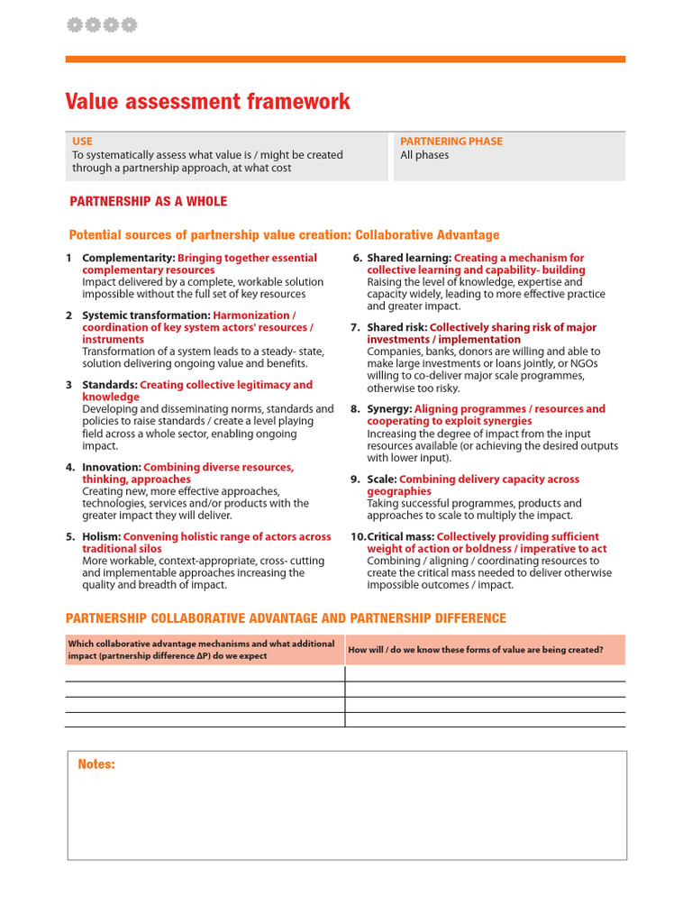 04-Value-assessment-framework | PDF | Non Governmental Organization | Cost