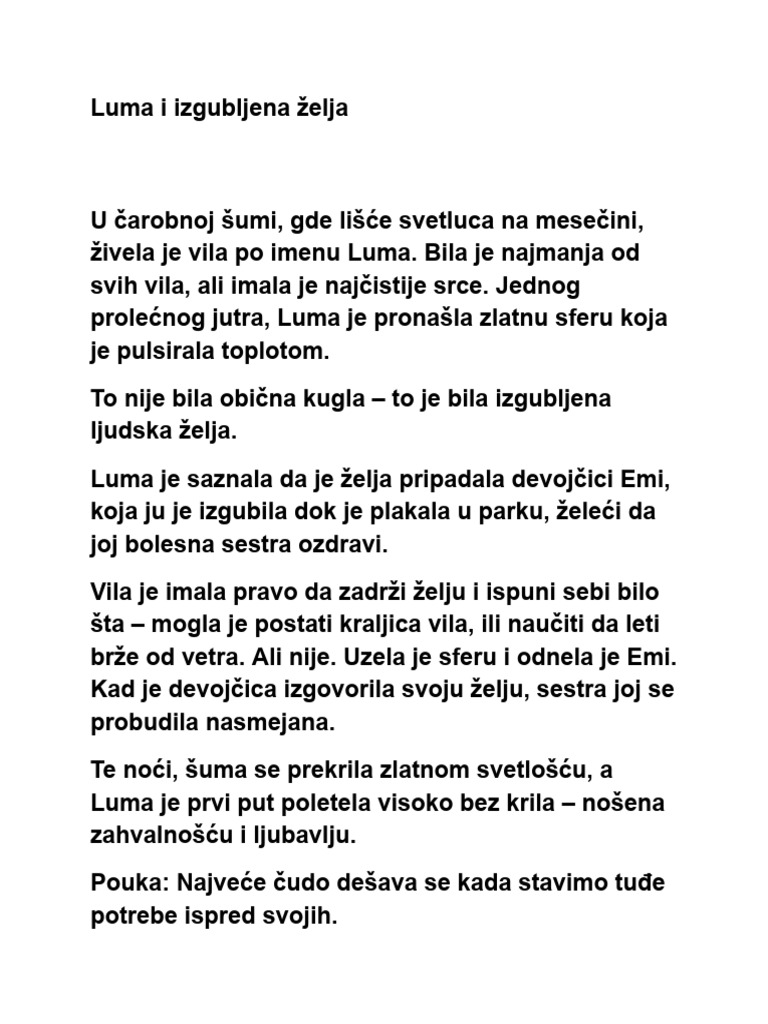 Luma I Izgubljena Zelja | PDF