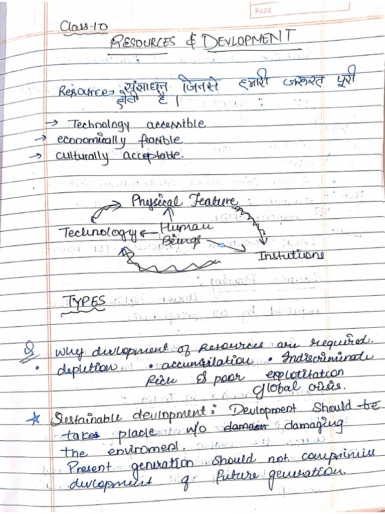 Resources and Development Class 10th Notes | PDF