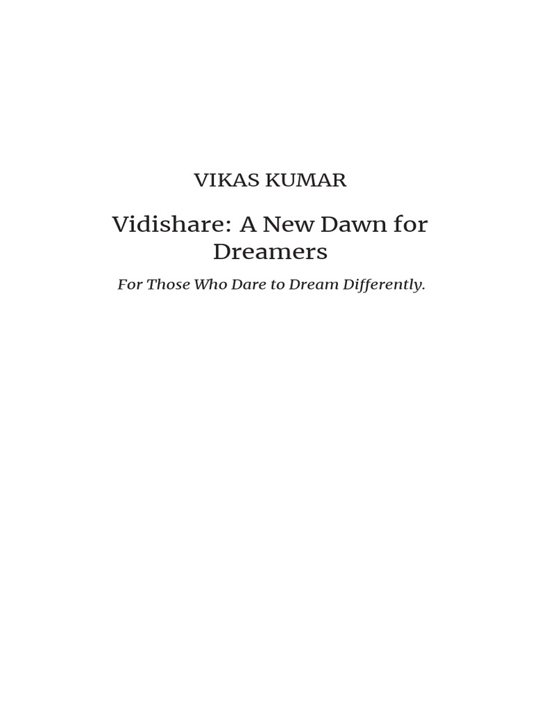 Vidishare A New Dawn For Dreamers STANDARD PRINT READY | PDF | Mind ...