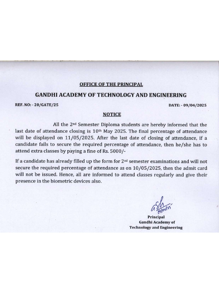 Attendance Notice 001 | PDF