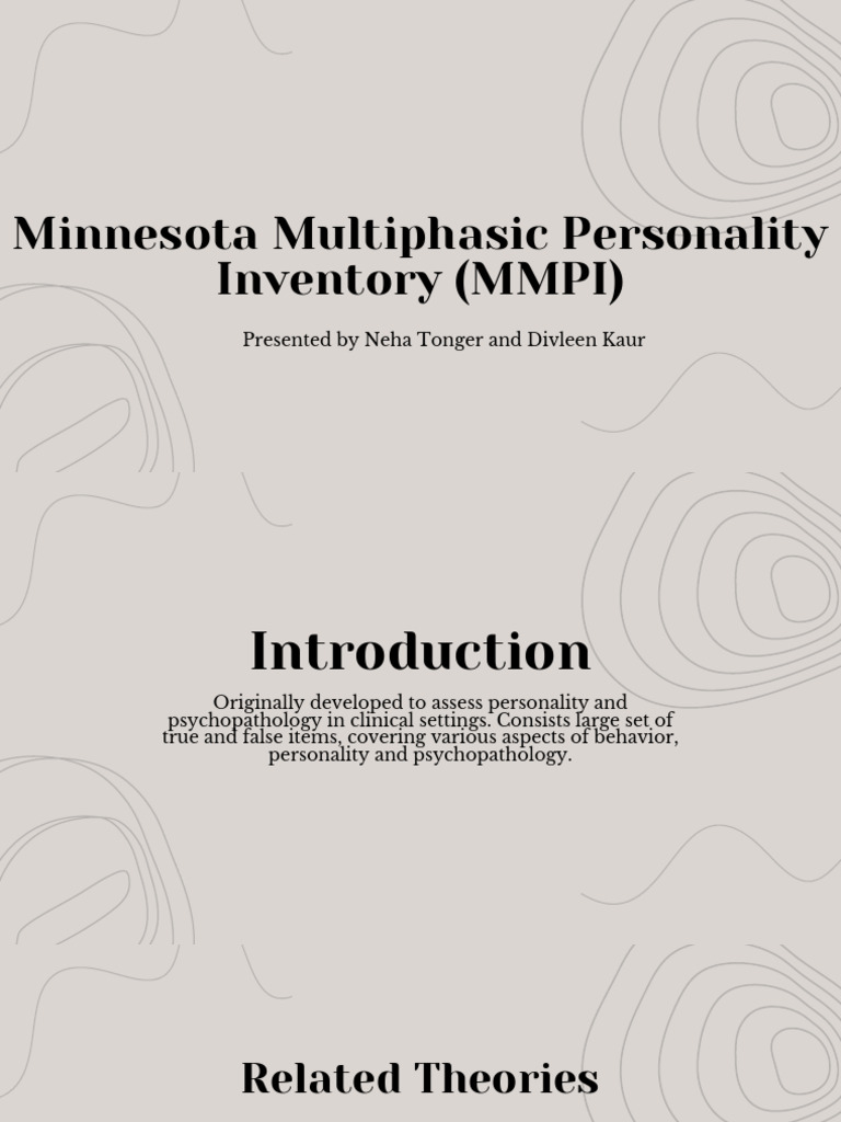 Minnesota Multiphasic Personality Inventory (MMPI) PDF | PDF | Behavioural Sciences | Psychology