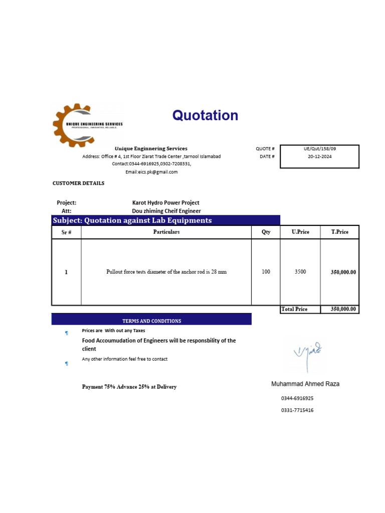 Pull Out Quotation | PDF