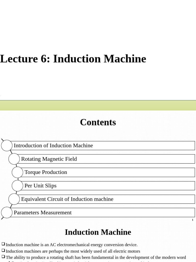 Induction Machine Overview and Analysis | PDF | Electric Motor ...