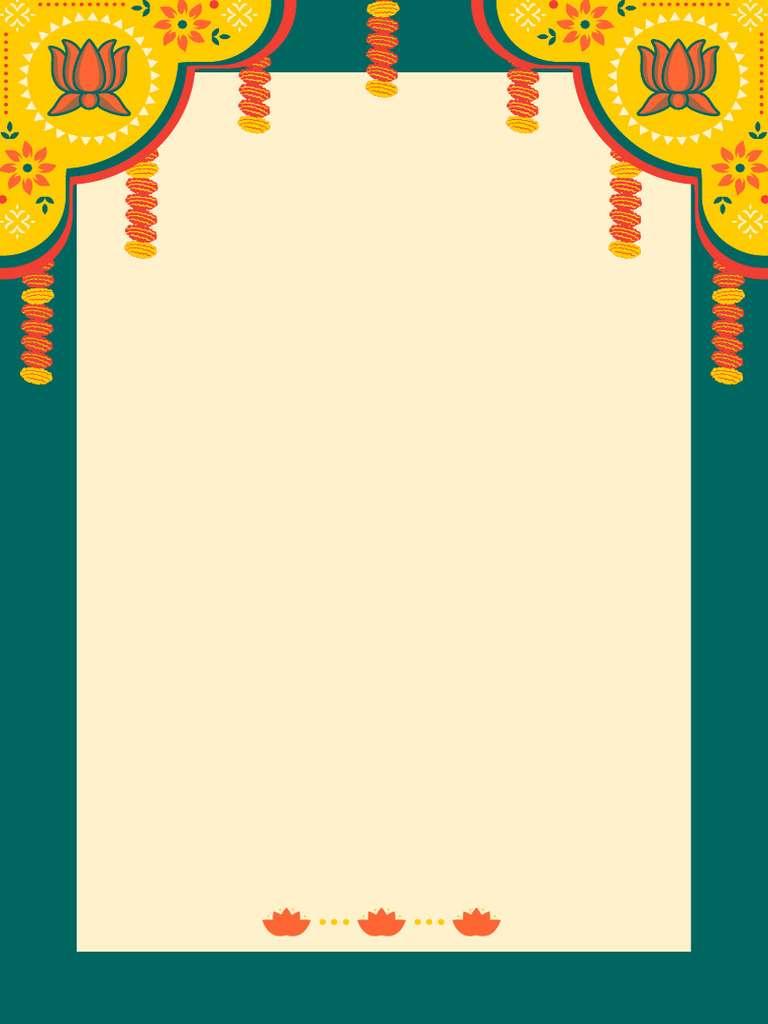 Green and Yellow Illustrative Traditional Indian Page Border | PDF