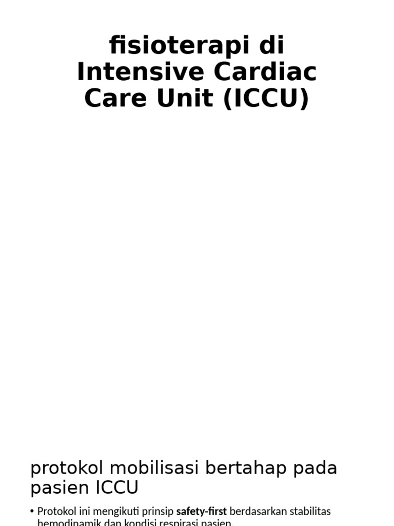 Fisioterapi Di Intensive Cardiac Care Unit (ICCU | PDF