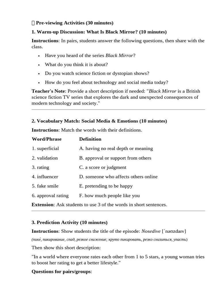 инструкция Black Mirror S3E1 | PDF | Cognitive Science | Psychology