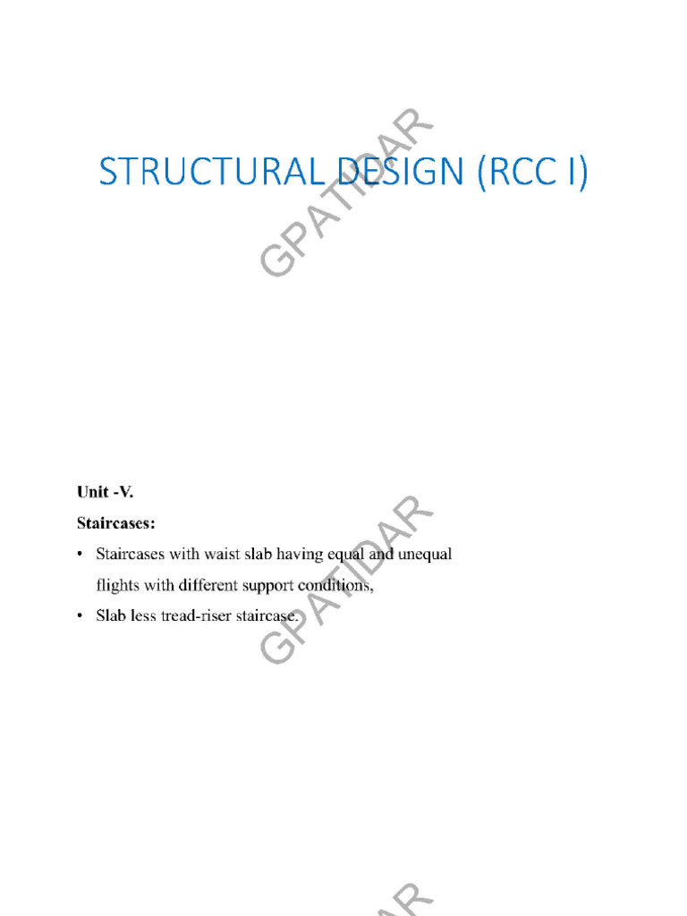 UNIT 5 Design of Staircase A | PDF