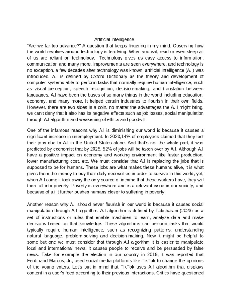 Artificial Intelligence Reading and Writing | PDF | Artificial ...