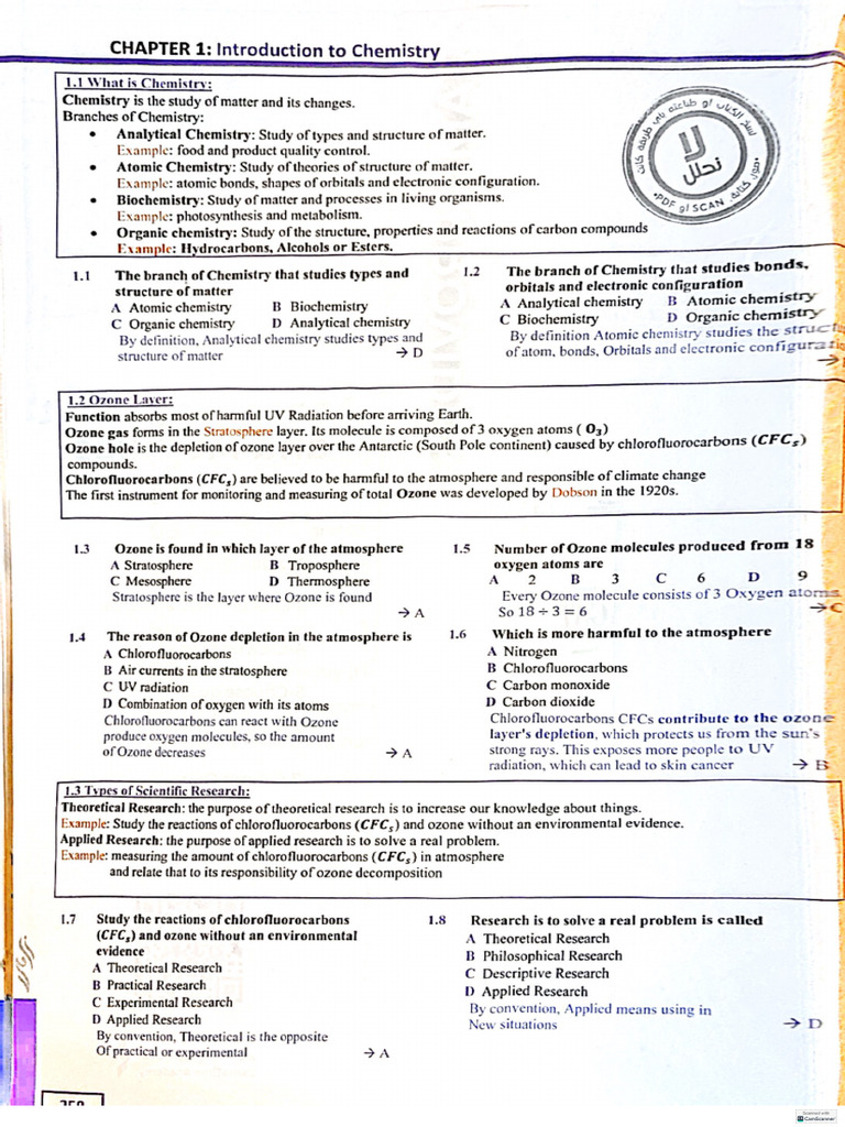 Chemistry Chapter 1 Introduction To Chem | PDF
