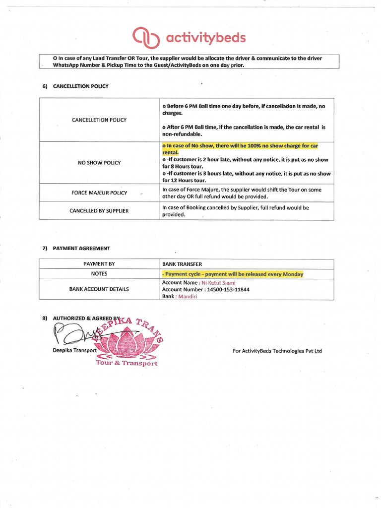 Kontrak Deepika With Mansi | PDF