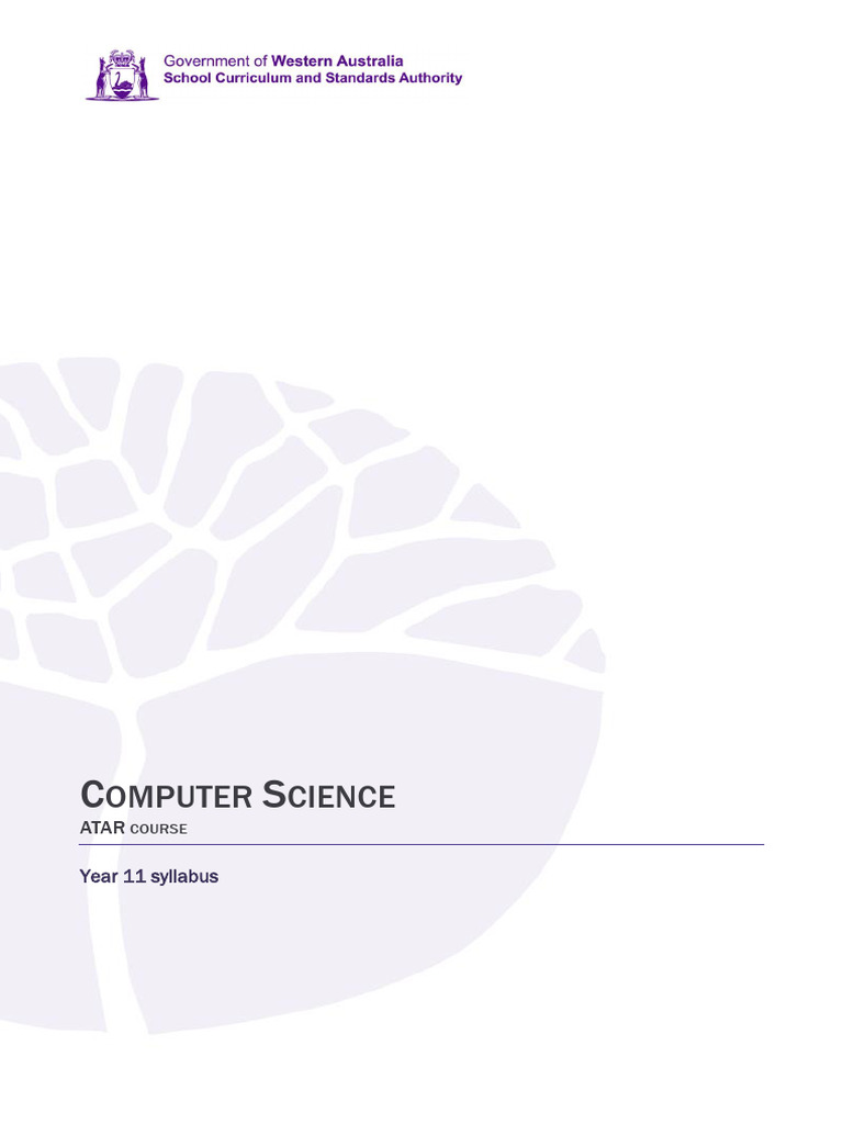 Computer Science ATAR Year 11 Syllabus For Teaching From January 2024 ...