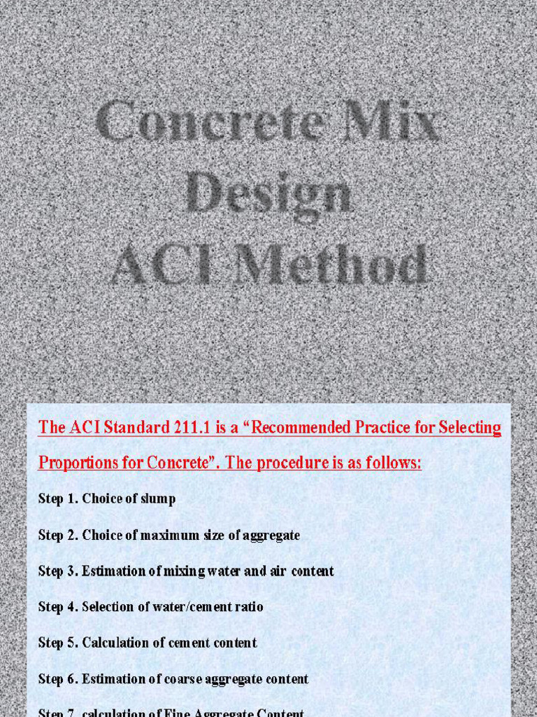 ACI Con Mix Design | PDF