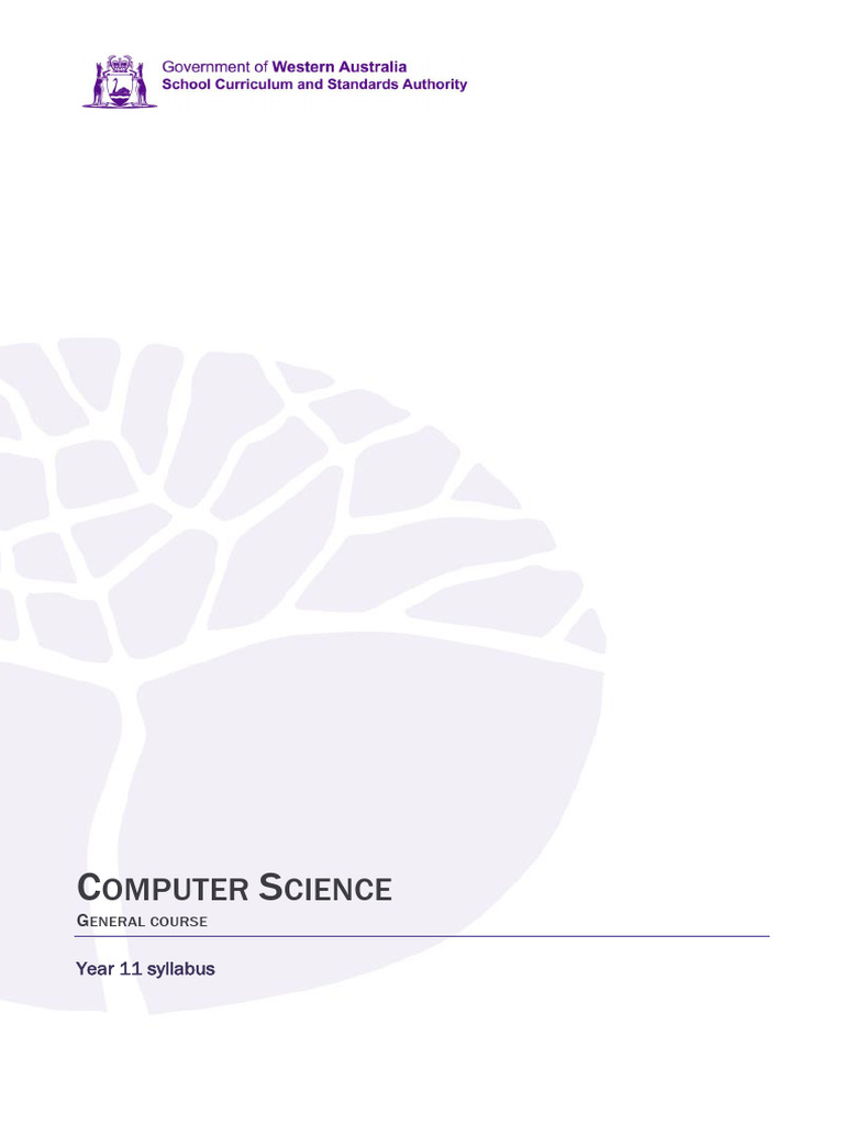 Computer Science General Year 11 Syllabus For Teaching From January ...