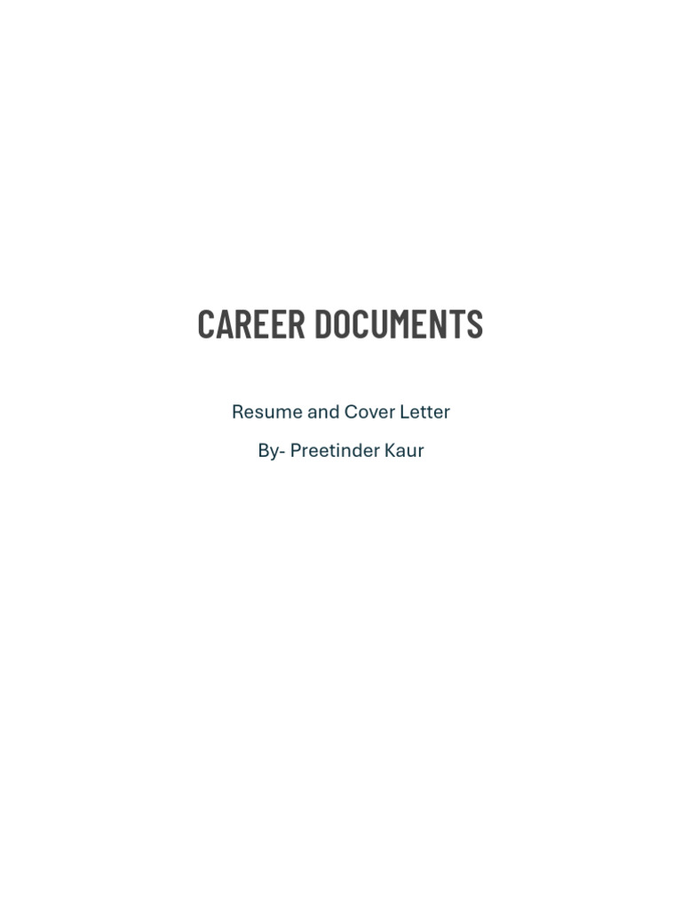 Resume and Cover Letter | PDF | Résumé