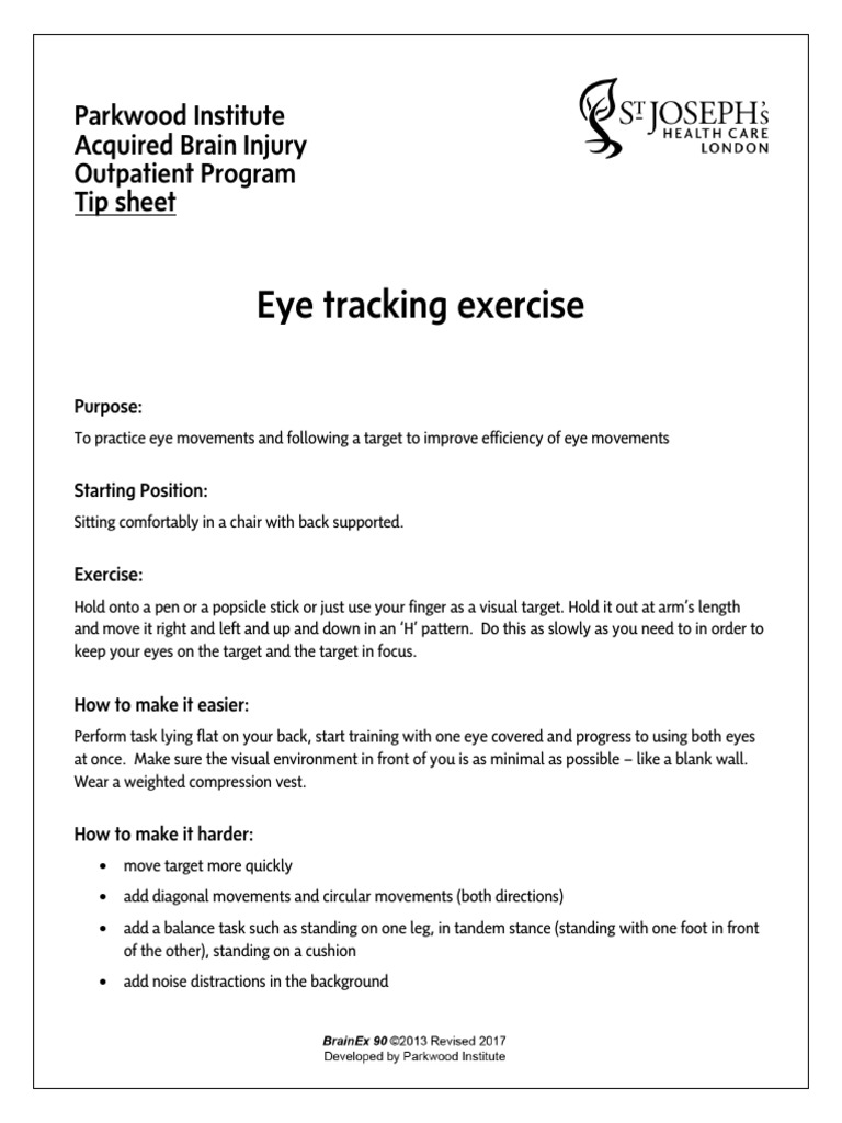 Abi Tip Sheet Eye Tracking Exerciser2017 | PDF