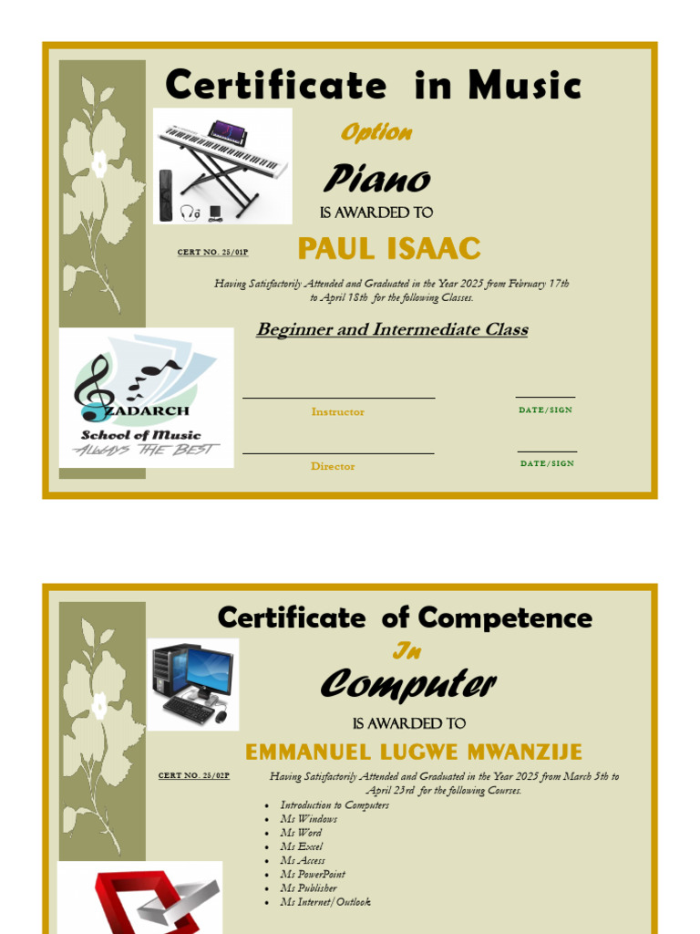 Certificates | PDF
