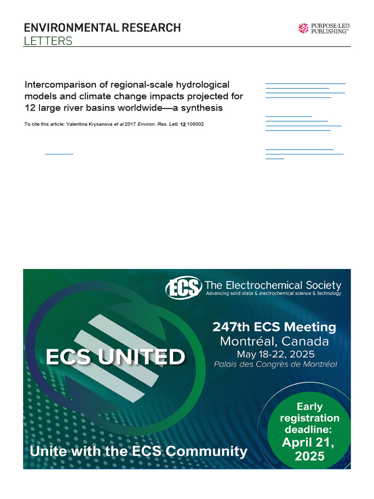 Intercomparison of Regional-Scale Hydrological Models and Climate Change Impacts Projected For ...