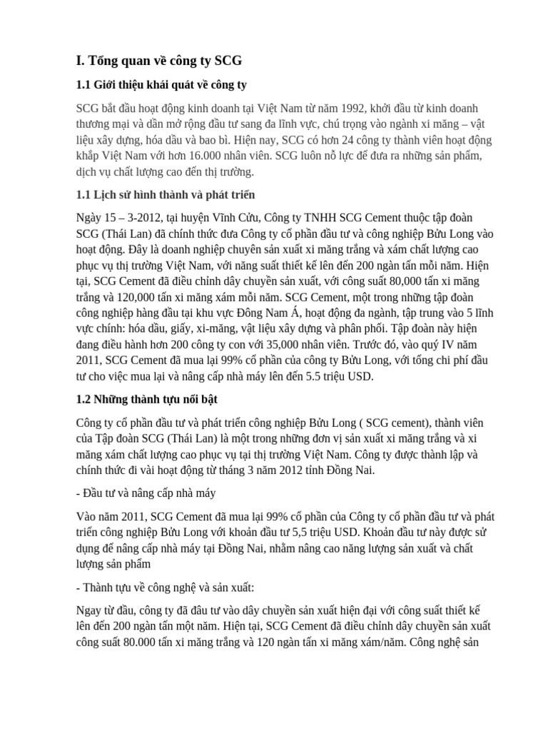 Công Ty B U Long SCG | PDF