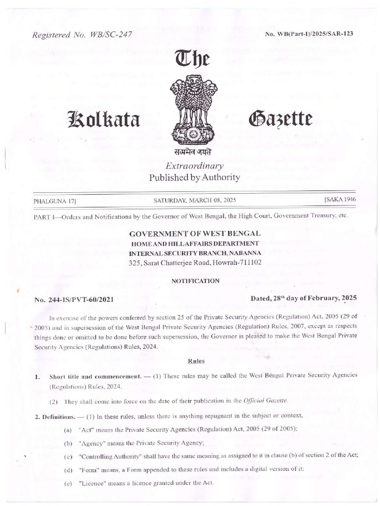 WB Rules 28april2025 | PDF