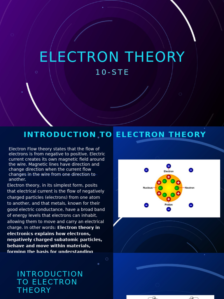 Electron Theory Lesson 3 | PDF | Semiconductors | Electric Current