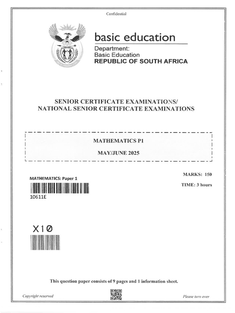 MATHS P1 2025 QP | PDF