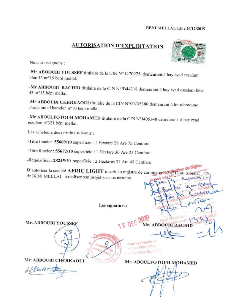 Autorisation D'exploitation | PDF