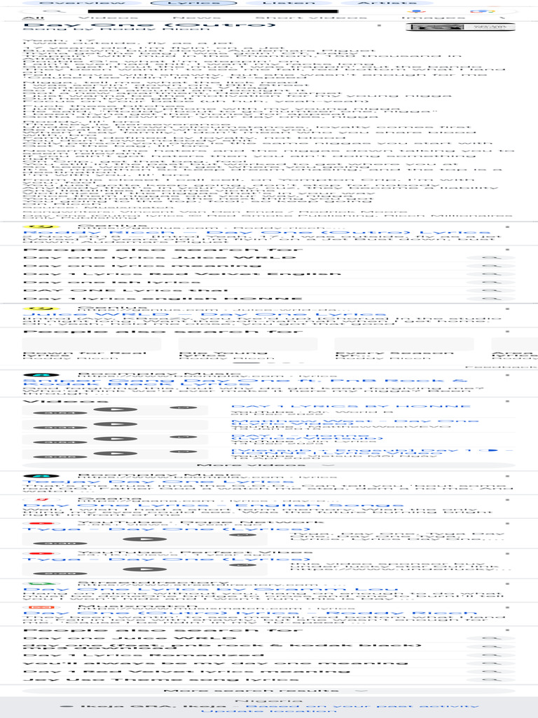 Day One Lyrics - Google Search | PDF