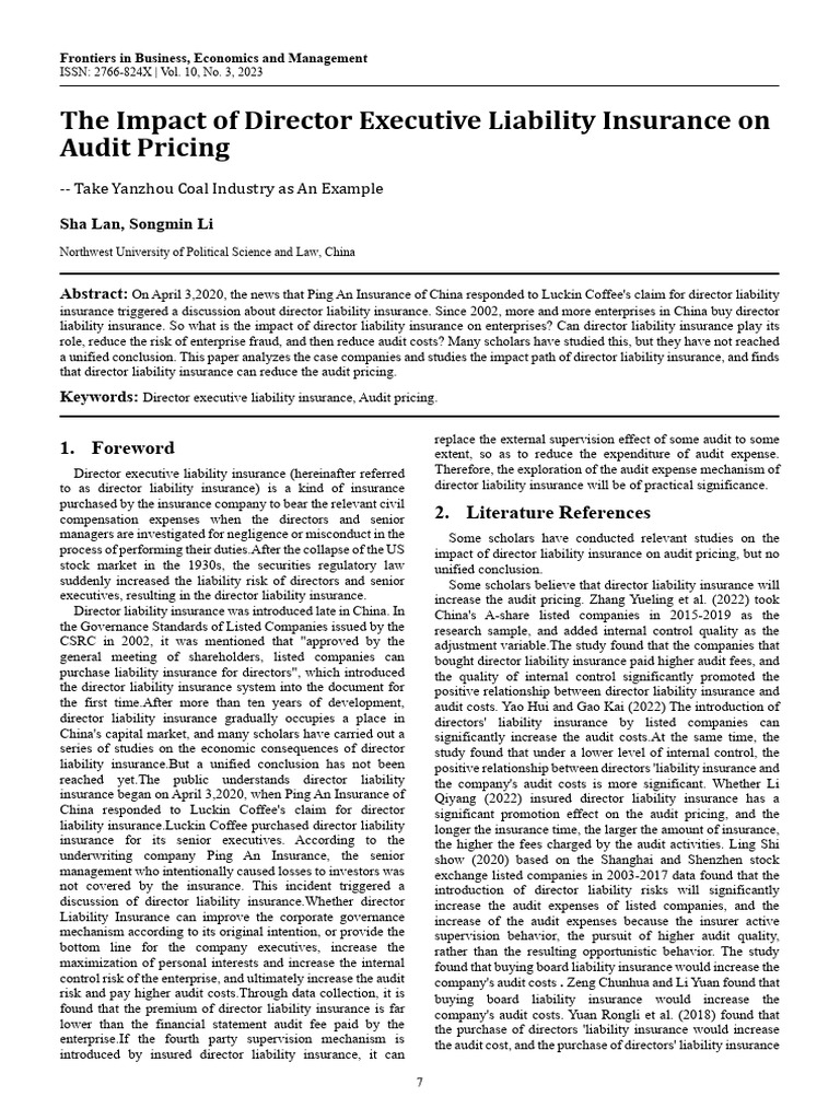The Impact of Director Executive Liability Insuran | PDF | Insurance | Risk