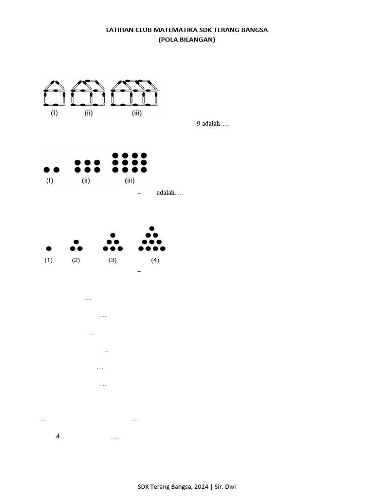 Latihan Pola Bilangan | PDF