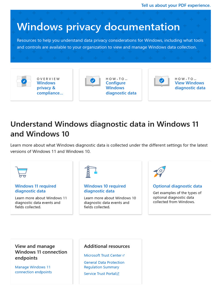 Windows Diagnostic Data Overview | PDF | Microsoft Windows | Windows 10