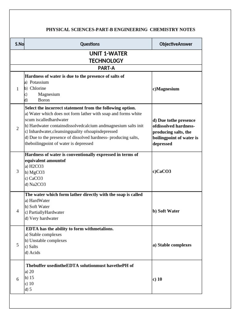 Chemistry QB With Answers 30.11.2023 | PDF | Water Purification | Ion ...