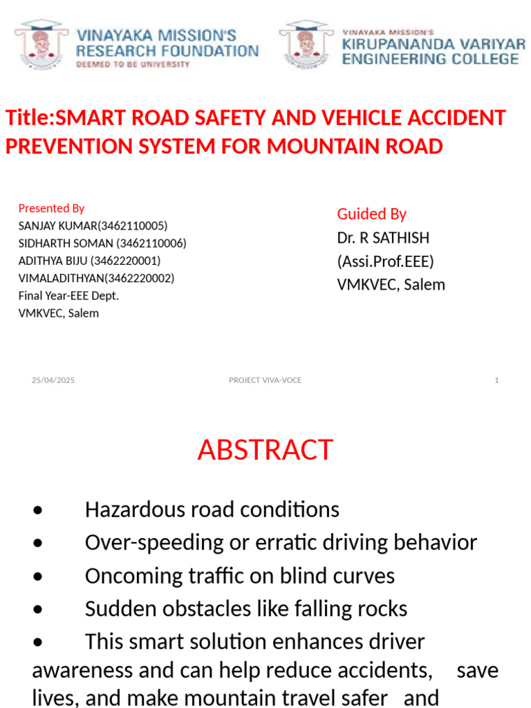 Final Presentation | PDF | Road Traffic Safety | Arduino