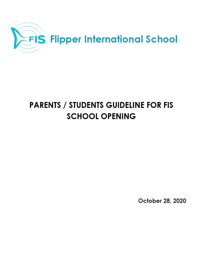 FIS 2020/21 School Opening Guidelines | PDF | Classroom | Schools
