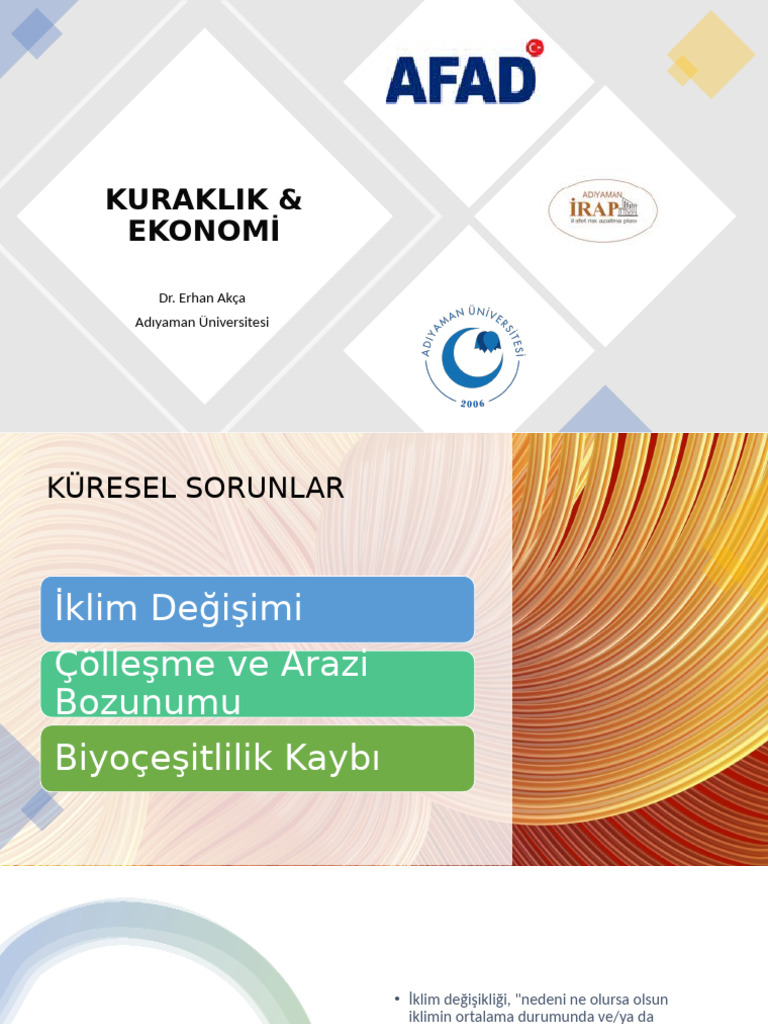 Kuraklik Ve Ekonomi Sunum Erhan Akça | PDF