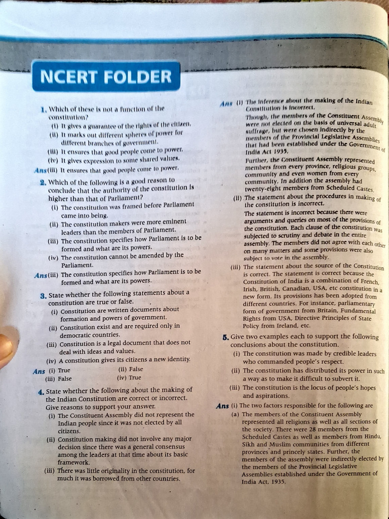 Contitution Why and How Pol. Sci. ch1 | PDF | Constitution | Government