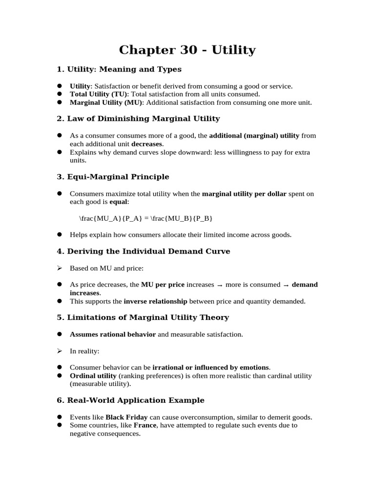 Chapter 30 Utility A Level | PDF